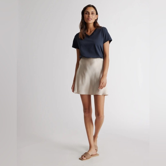 Quince | Skirts | Quince Washable Silk Mini Skirt Champagne Size M ...